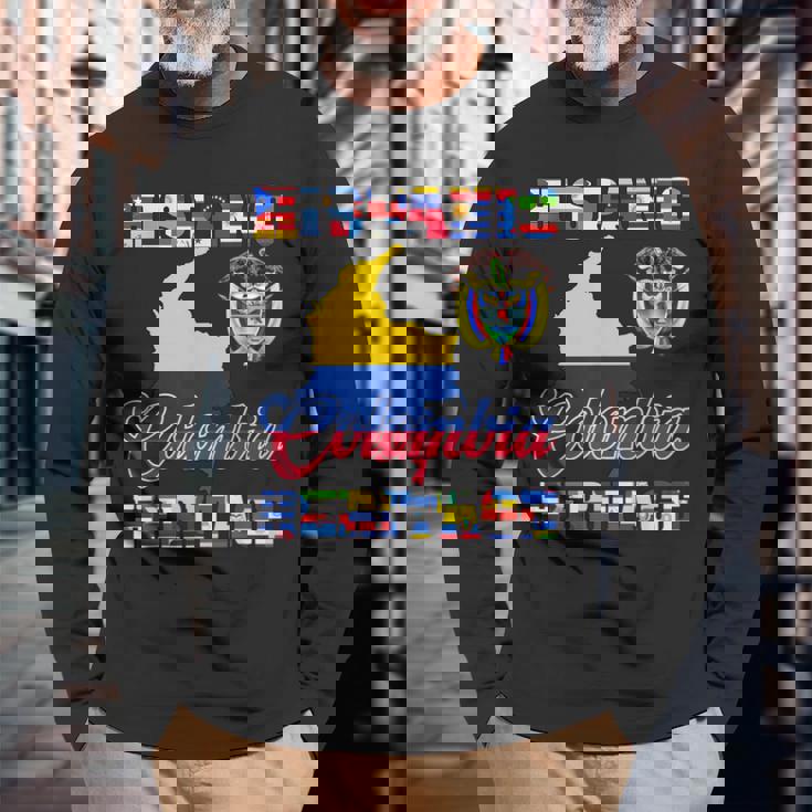 Hispanic Heritage Month Colombia Colombian Flag Pride Long Sleeve ...