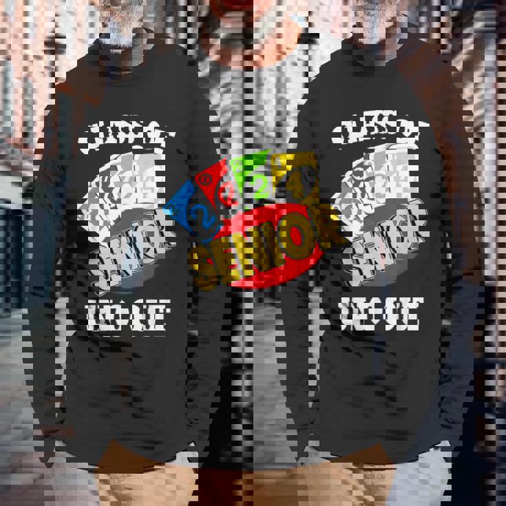 Senior 2024 Uno Out Class Of 2024 Uno Lover Long Sleeve T-Shirt T-Shirt ...