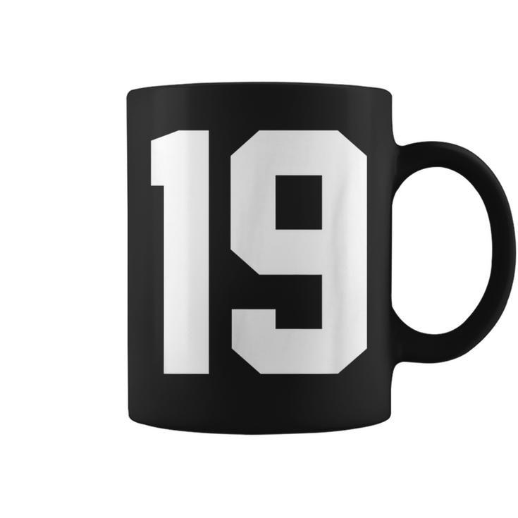19 Team Sports Jersey Number Front & Back Player Fan Coffee Mug | Mazezy
