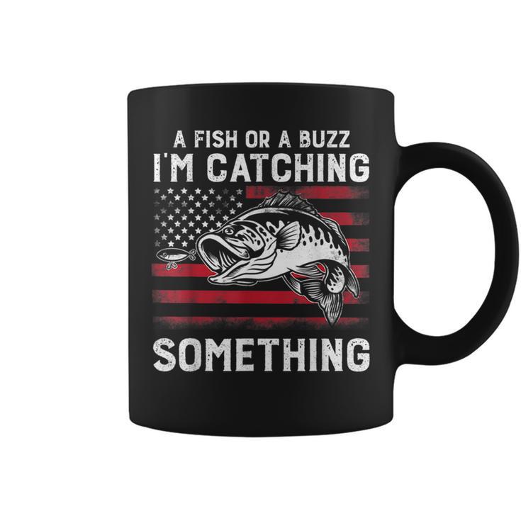 A Fish Or A Buzz Im Catching Something Fishing Usa Flag Coffee Mug | Mazezy