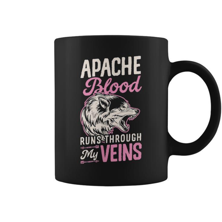 Apache Blood Runs Through My Veins Indigenous Native Coffee Mug - Seseable