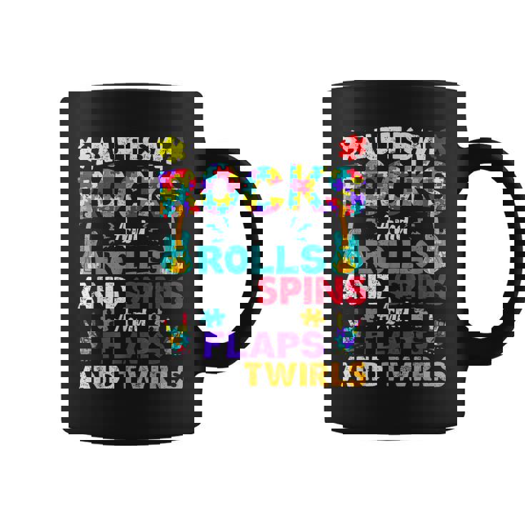 Autism Rocks And Rolls Autism Awareness Month Coffee Mug - Seseable