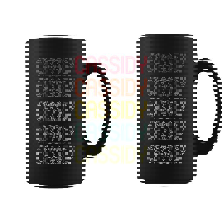 Cassidy Retro Wordmark Pattern Vintage Personalized 70S Coffee Mug | Mazezy