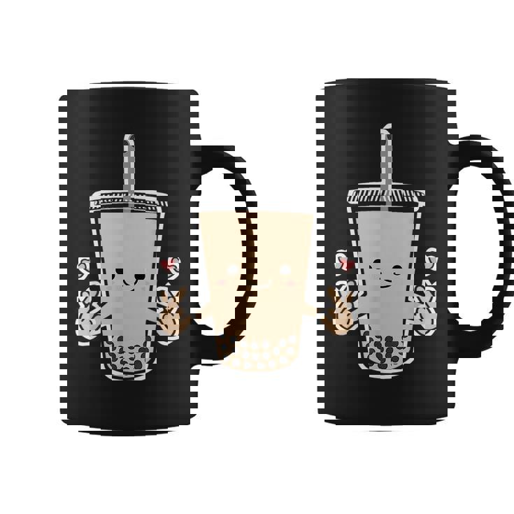 Cute Boba K-Pop Bubble Milk Tea Korean Finger Heart Kpop Mens Back ...