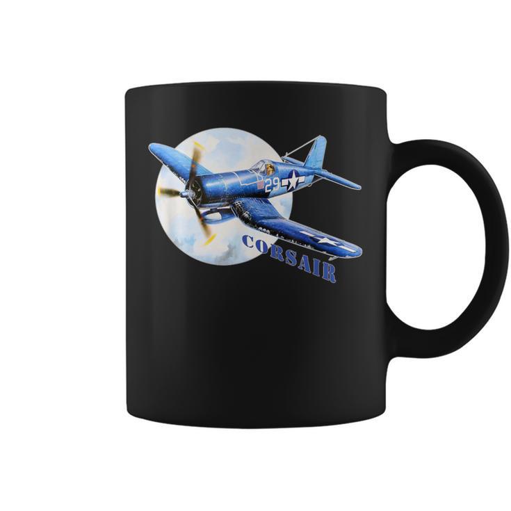 F4u Corsair Ww2 Fighter Plane Warbird Vintage Coffee Mug | Mazezy