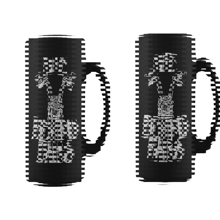 Funny Life Behind Bars Distressed Motorcycle Coffee Mug | Mazezy
