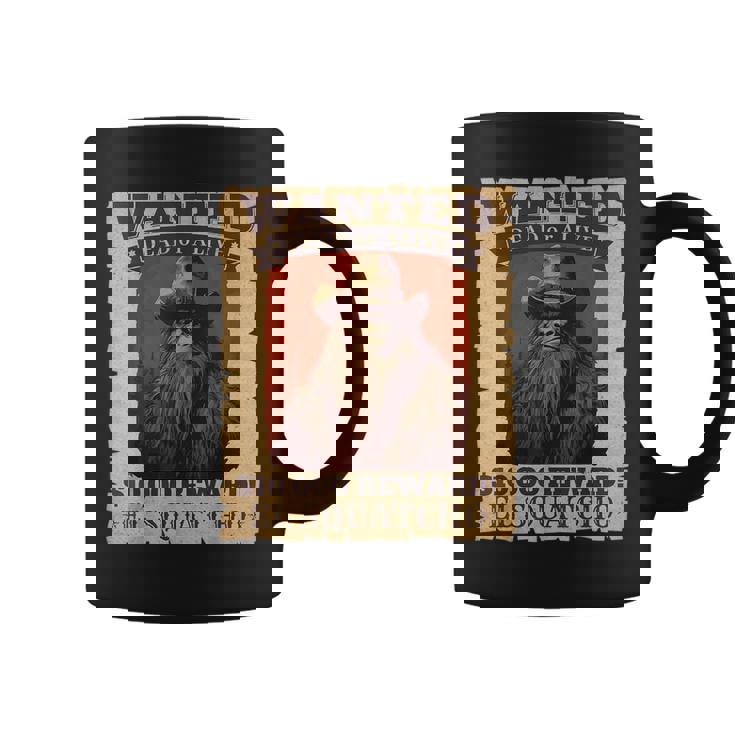 Sasquatch Western Bigfoot Wanted Poster Cowboy Lover Coffee Mug | Mazezy