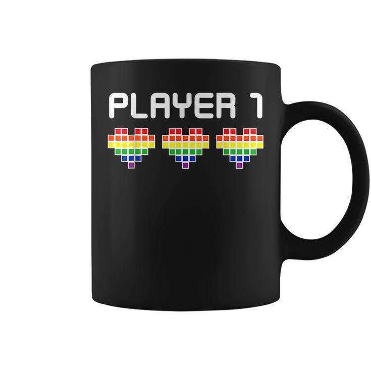 Gaymer Player 1 Gay Couple Pride Flag Lgbtq Cool Lgbt Gift Coffee Mug ...