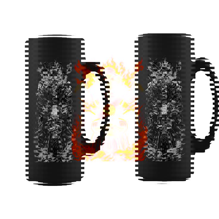Ghost Cool Skull Rider Biker Motorcycle Fire Flame Coffee Mug | Mazezy
