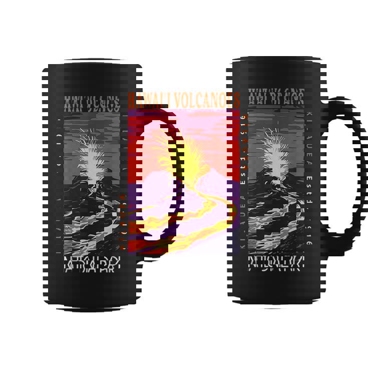 Hawaii Volcanoes National Park Kilauea Volcano Vintage Coffee Mug | Mazezy