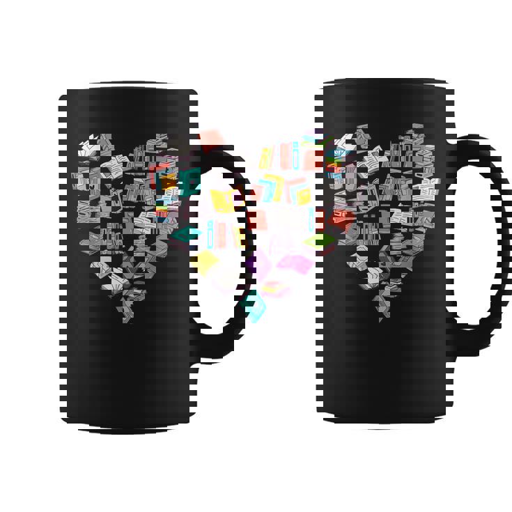 Heart Bookshelf Book Lover School Librarian Library Coffee Mug | Mazezy