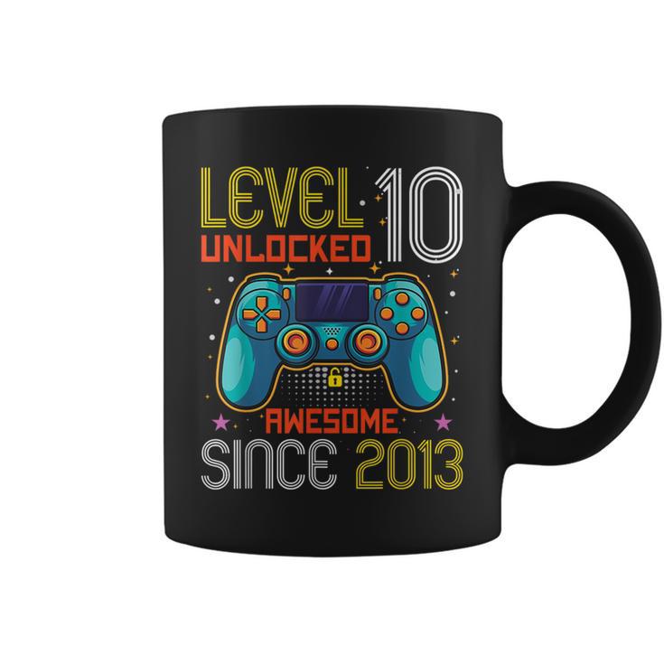 Level 10 Unlocked 10Th Birthday Boy Gaming 10 Year Old Gamer Coffee Mug ...