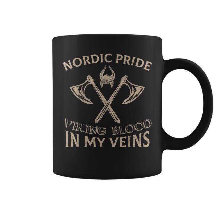 Nordic Pride Viking Blood In My Veins Axe Helmet Hoodie | Mazezy