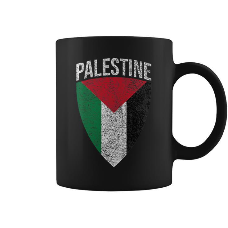 Palestine Flag Shield Free Palestine Gaza Palestinian Coffee Mug - Seseable