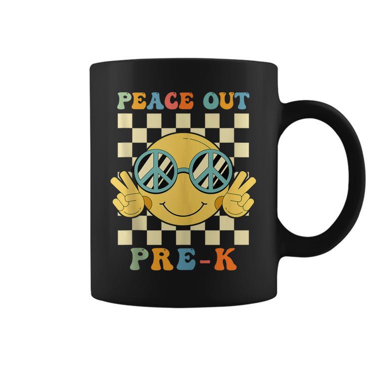 Peace Out Prek Hippie Smile Face End Of School Year Coffee Mug | Mazezy