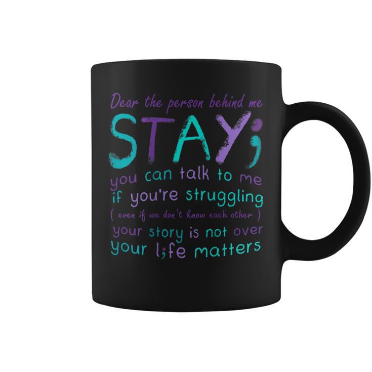 Person Behind Suicide Prevention Depression Awareness Back Coffee Mug ...