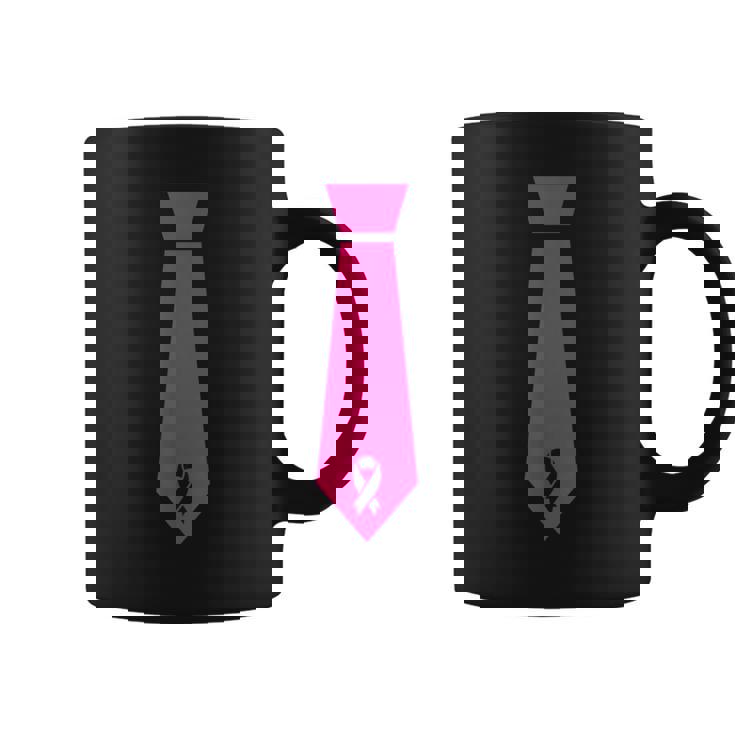 Pink Ribbon Tie Breast Cancer Awareness Coffee Mug | Mazezy