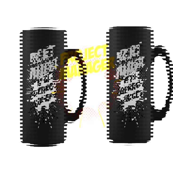 Project Manager Superhero Superpower Comic Idea Coffee Mug | Mazezy