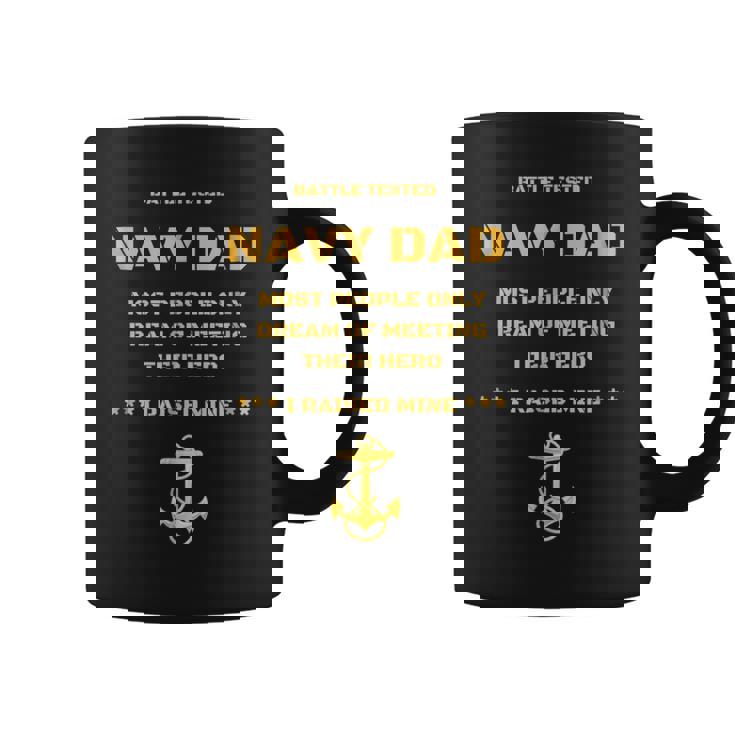 Proud Us Navy Dad Battle Tested Hero Sailor Men's Back Print T-shirt ...