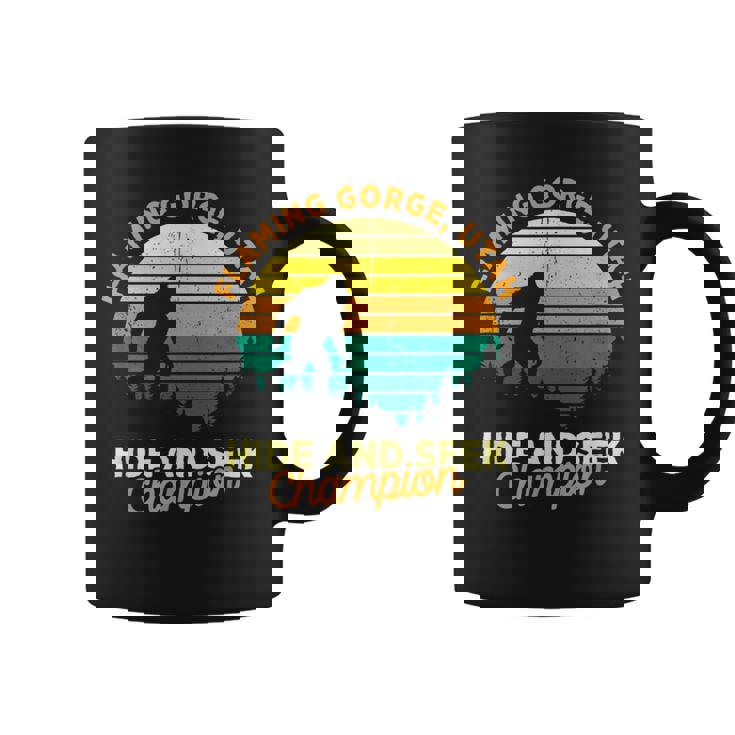 Retro Flaming Gorge Utah Big Foot Souvenir Coffee Mug | Mazezy