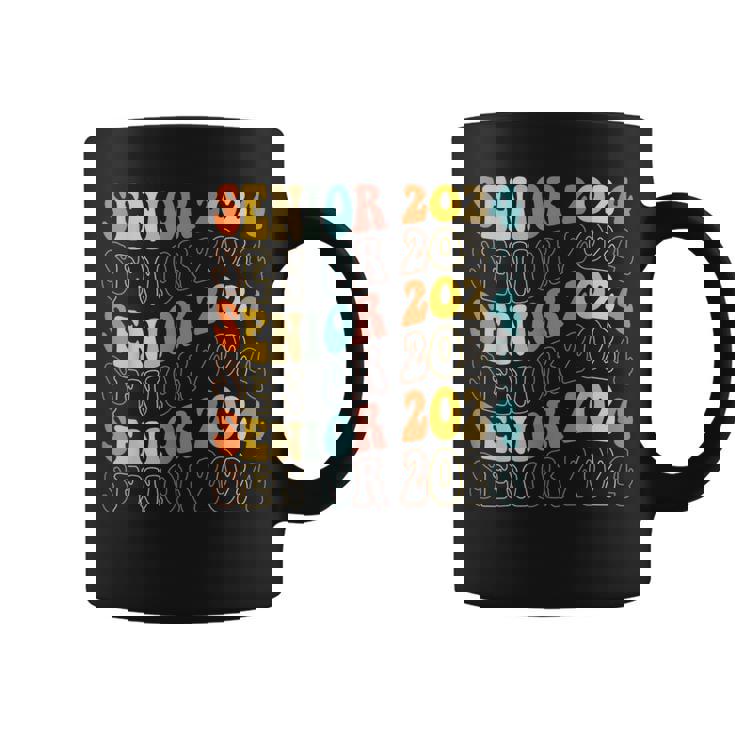 Senior 2024 Groovy Retro Class Of 2024 Graduation Coffee Mug - Seseable