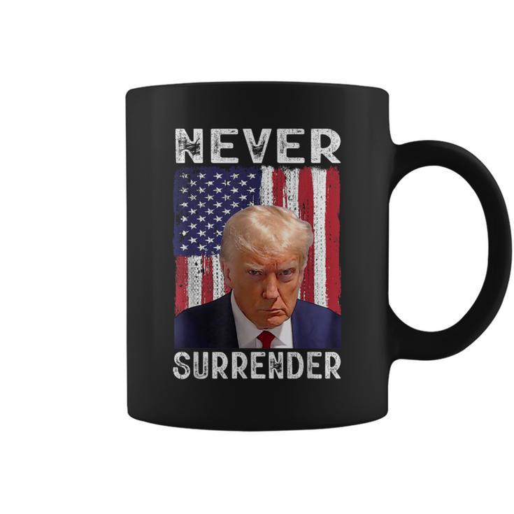 Shot T Vintage American Flag Never Surrender 2024 Coffee Mug | Mazezy
