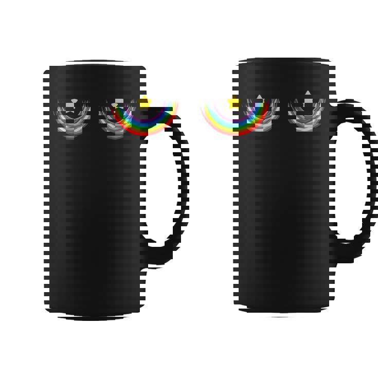 Star Boobs Rainbow Bra Multipurpose Celebrations Coffee Mug | Mazezy