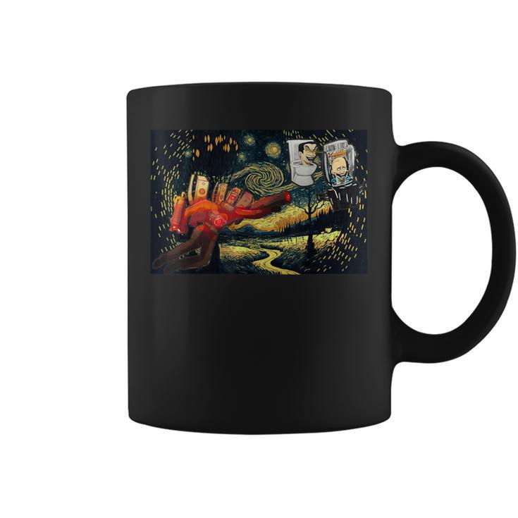 Starry Night Skibidi Toilet Costume Speaker Man Coffee Mug | Mazezy