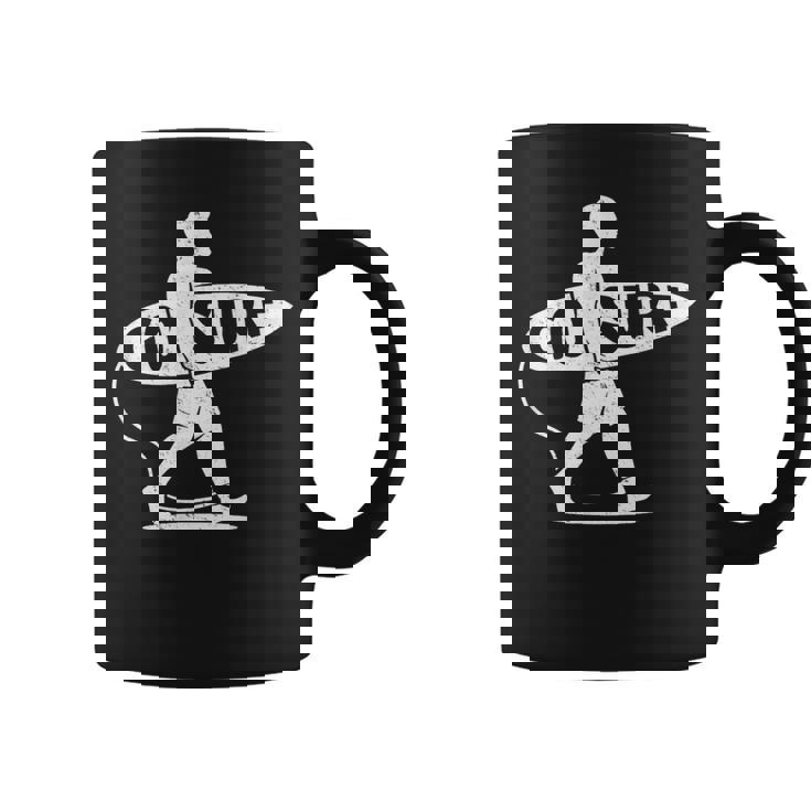 Surfing Retro Go Surf Cool Surfer Beach Boys Surfboard Coffee Mug | Mazezy