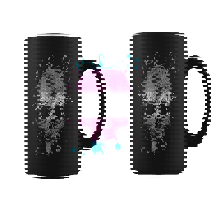 Transgender Skull Halloween Trans Pride Splatter Mtf Ftm Coffee Mug ...