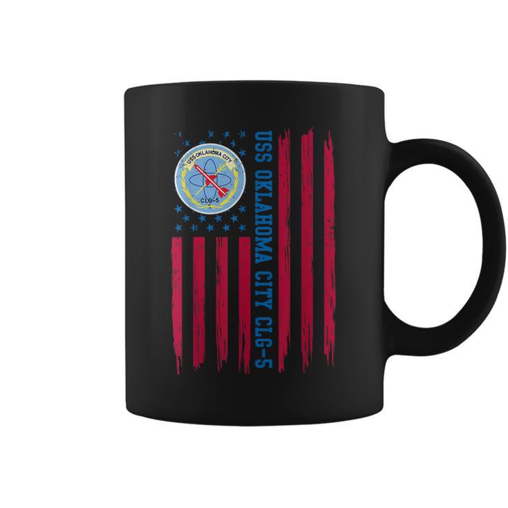 Uss Oklahoma City Clg5 Class Cruiser Ship American Flag Coffee Mug | Mazezy