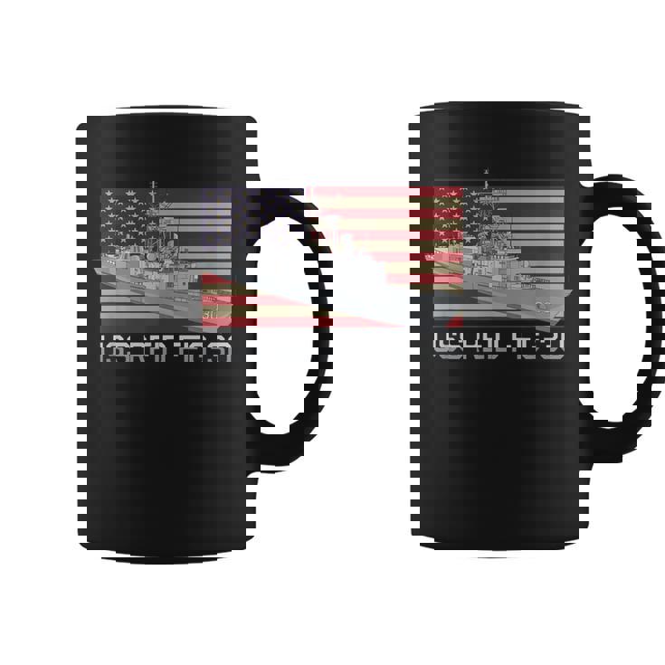 Uss Reid Ffg-30 Ship Diagram American Flag Coffee Mug | Mazezy