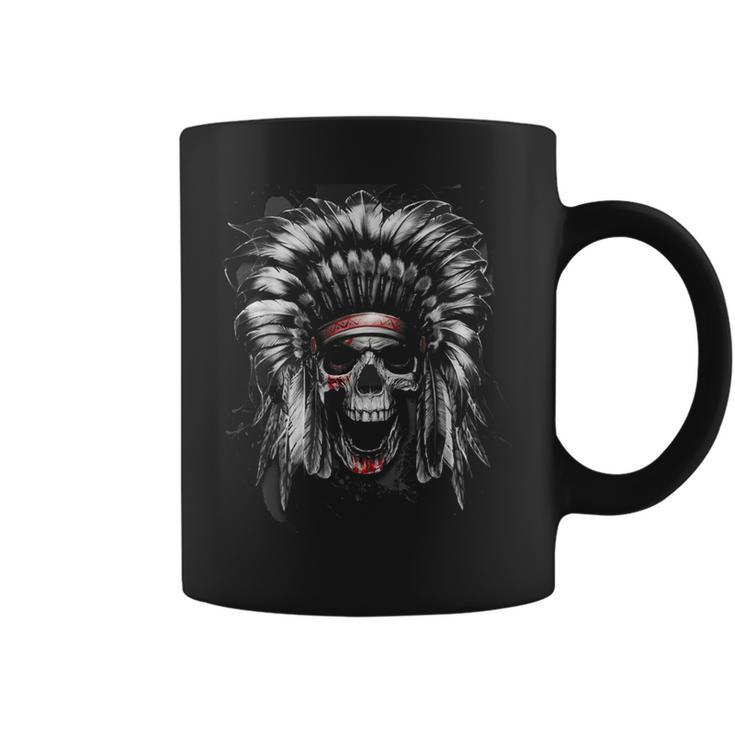 Vintage American Motorcycle Skull Native Indian Eagle Chief Coffee Mug ...