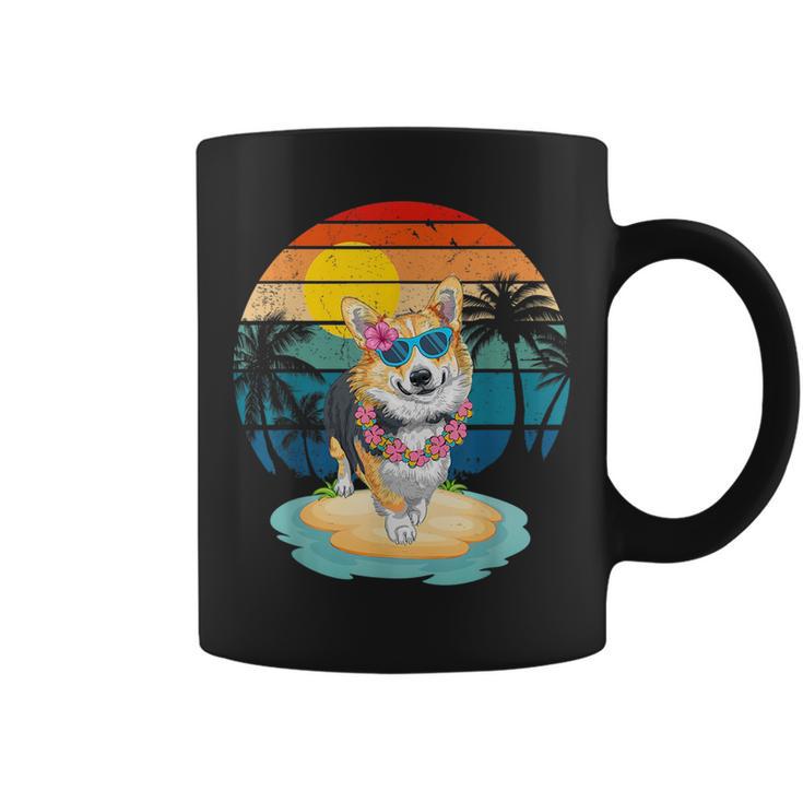 Vintage Beach Tropical Summer Vacation Corgi Dog Lover Funny Coffee Mug ...