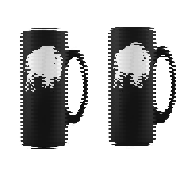 Wild White Buffalo Silhouette Shadow Coffee Mug | Mazezy