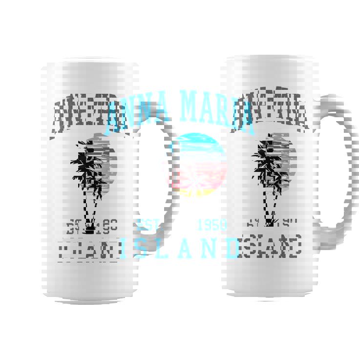 Anna Maria Island Florida Vintage Beach Palm Trees Summer Coffee Mug ...
