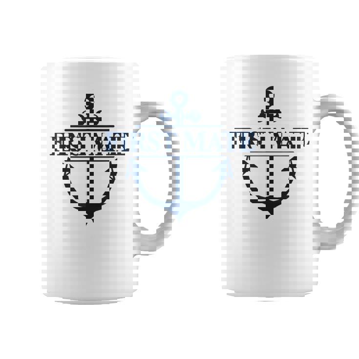 Captain & First Mate Matching Set Pontoon Boat Sailing Coffee Mug | Mazezy