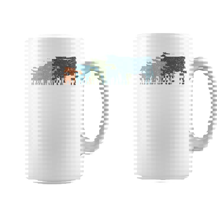 Cow Mom & Dad Silhouette Cattle Vintage Dexter Coffee Mug | Mazezy