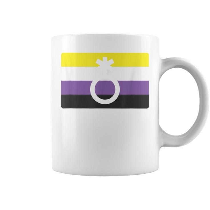 Non-Binary Symbol Pride Flag Gift Men Women Coffee Mug | Mazezy