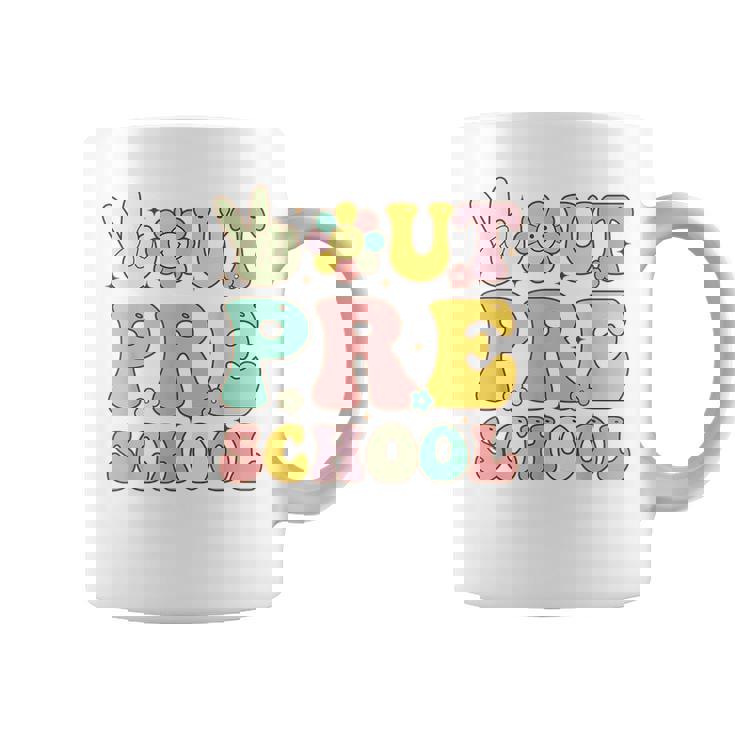 Peace Out Preschool Retro Graduation Last Day Of School Coffee Mug | Mazezy