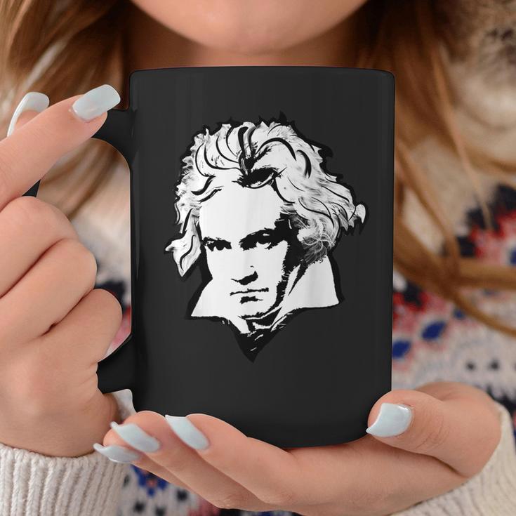 Beethoven Black And White Face For Musicians Coffee Mug | Mazezy