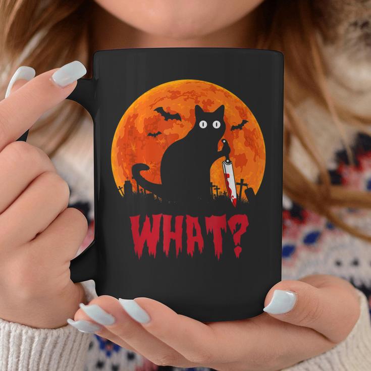 Cat What Black Cat Murderous Cat Slasher With Knife Slasher Coffee Mug ...