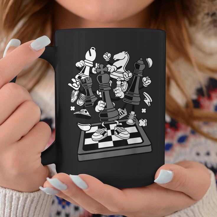 Comic Figur Chess Player Chess Board Coffee Mug | Mazezy