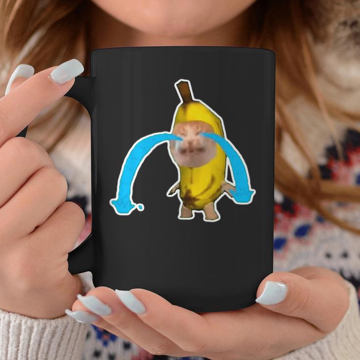 Crying Banana Cat Meme Coffee Mug - Monsterry