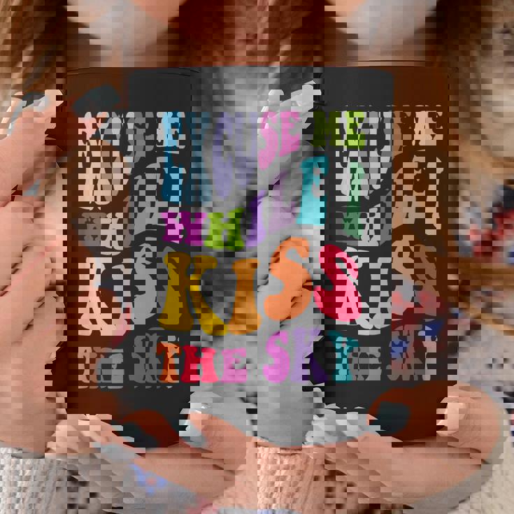 Excuse Me While I Kiss The Sky Retro Hippie Hippy Colors Coffee Mug ...