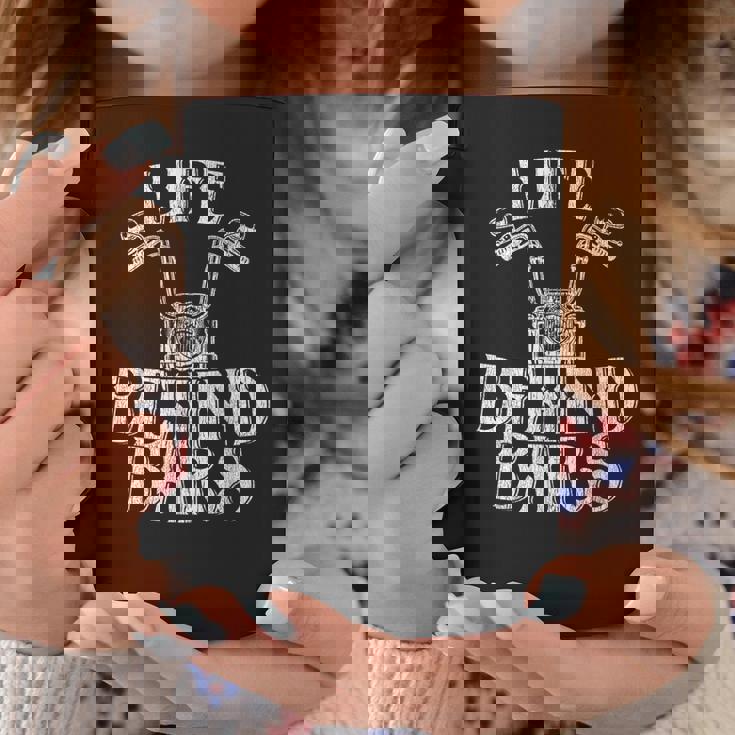 Funny Life Behind Bars Distressed Motorcycle Coffee Mug | Mazezy