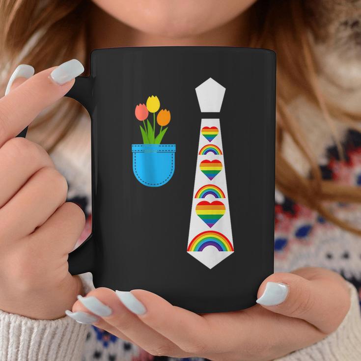 Gay Pride Parade Little Rainbows Tie Tux Costume With Tulips Coffee Mug ...