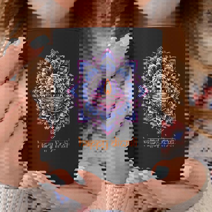 Happy Diwali Diya Oil Lamp Deepavali Festival Of Lights Coffee Mug ...