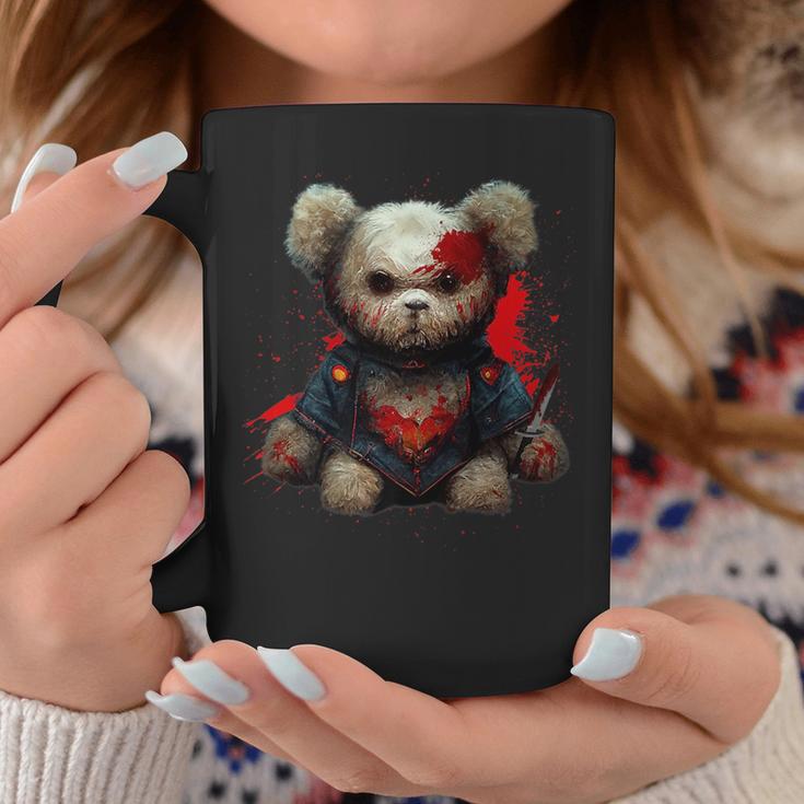 Killer Teddy Bear Scary Halloween Costume Coffee Mug | Mazezy