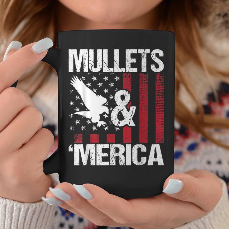 Mullets & Merica - Patriotic Us Flag Redneck Mullet Pride Coffee Mug ...